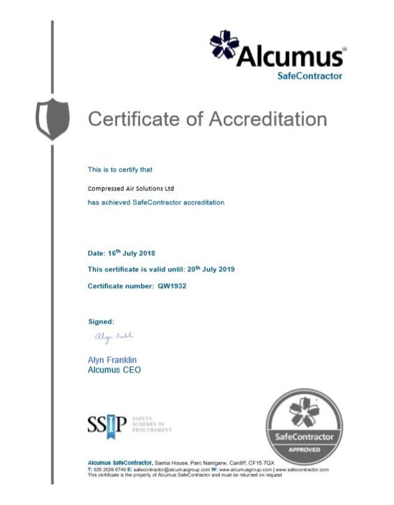 » safe contractor | Compressed Air Solutions